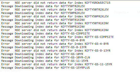 Error NSE server while downloading bhavcopy. Its taking lot of time ...
