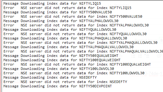 Error NSE server while downloading bhavcopy. Its taking lot of time · Issue #87 · hemenkapadia ...