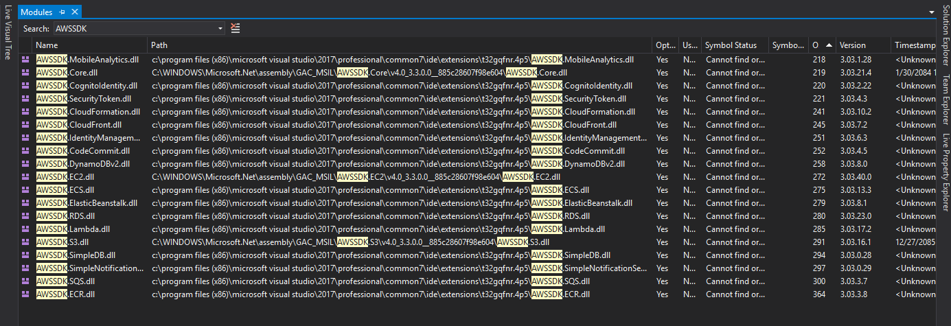 Once Upgraded To The Latest Awstoolkit Throws Exception Method Not