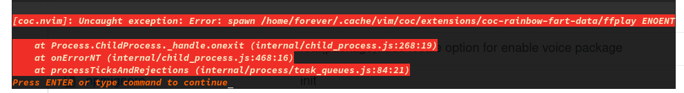 Uncaught exception · Issue #3 · iamcco/coc-rainbow-fart · GitHub