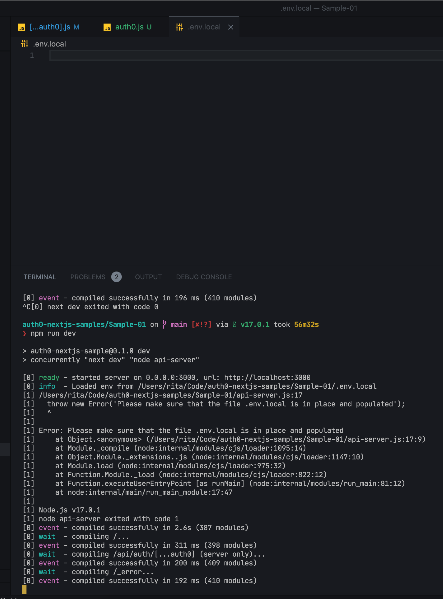 Auth0 login fails with "TypeError: "secret" is required" · Issue #526 ...