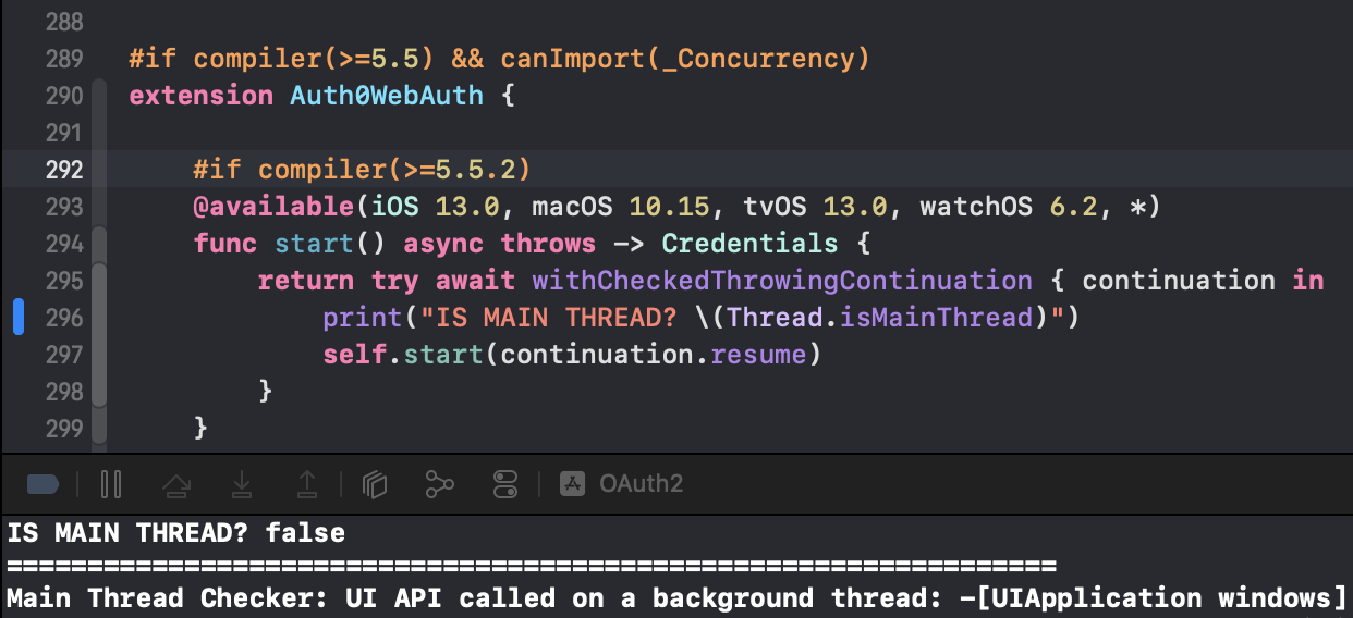UI threading violation using async/await with Xcode 14 beta 3 · Issue #721 · auth0/Auth0.swift ...