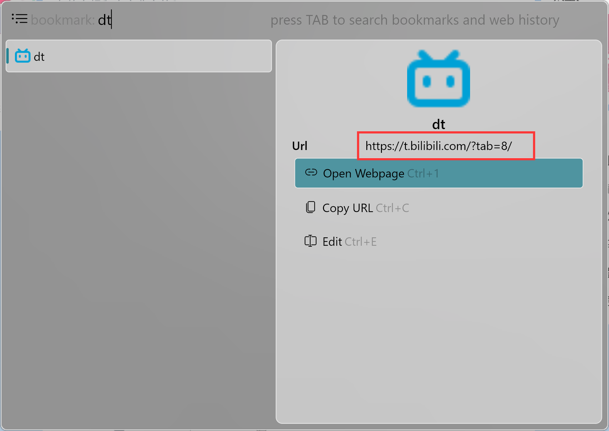 bookmark open with "/" · Issue #232 · adirh3/Fluent-Search · GitHub