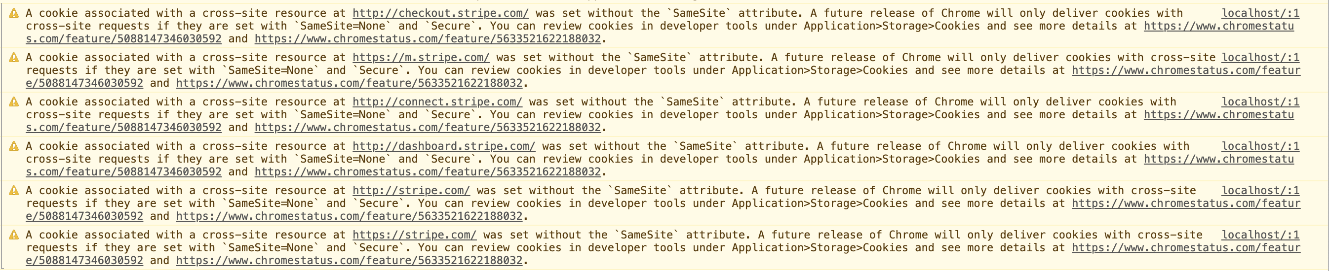 `SameSite` attribute. Warning Chrome · Issue #445 · stripe-archive/react-stripe-elements · GitHub