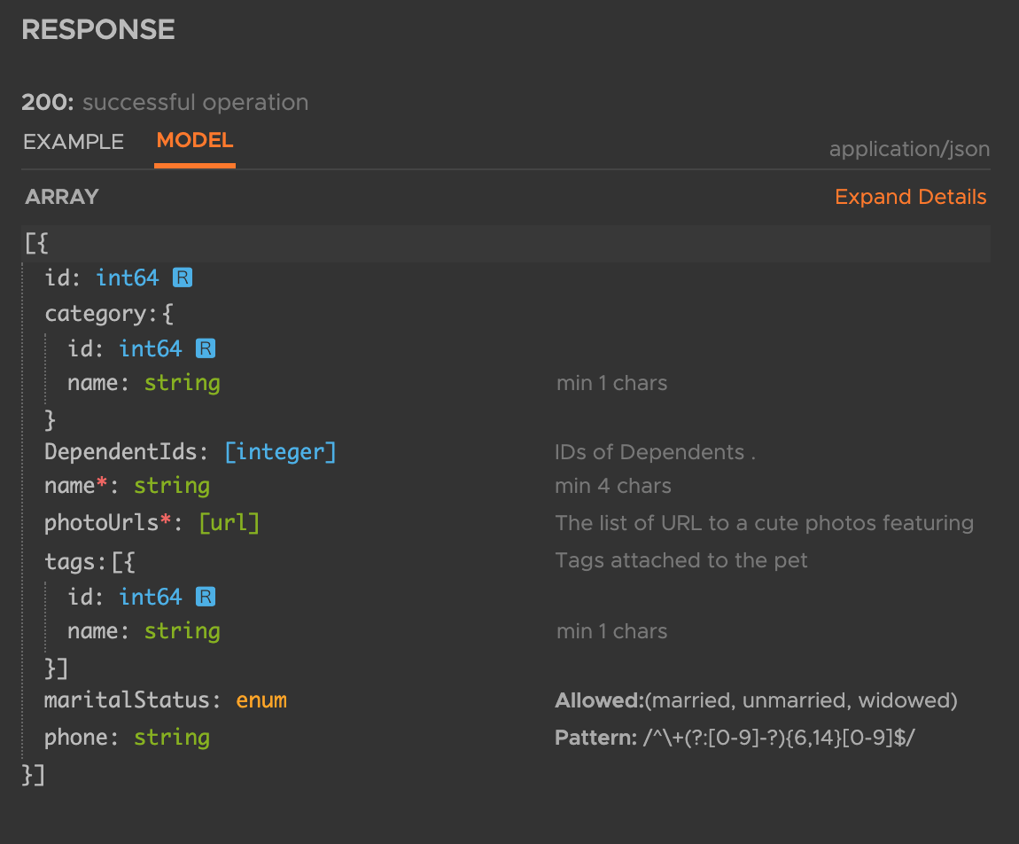 Feature: Display the Models and Examples · Issue #85 · rapi-doc/RapiDoc · GitHub