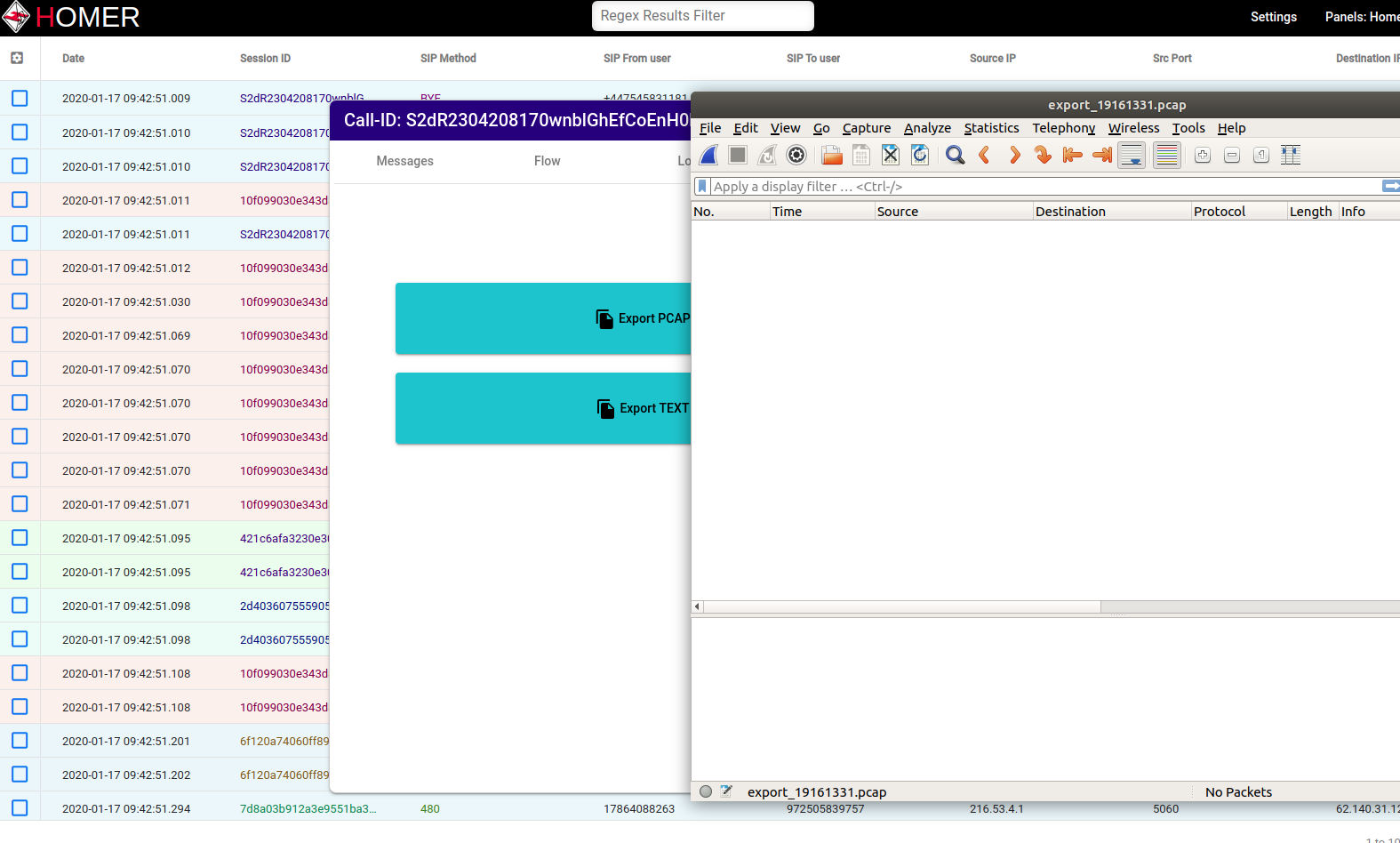 Export Pcaptext Doesnt Work · Issue 235 · Sipcapturehomer App · Github 