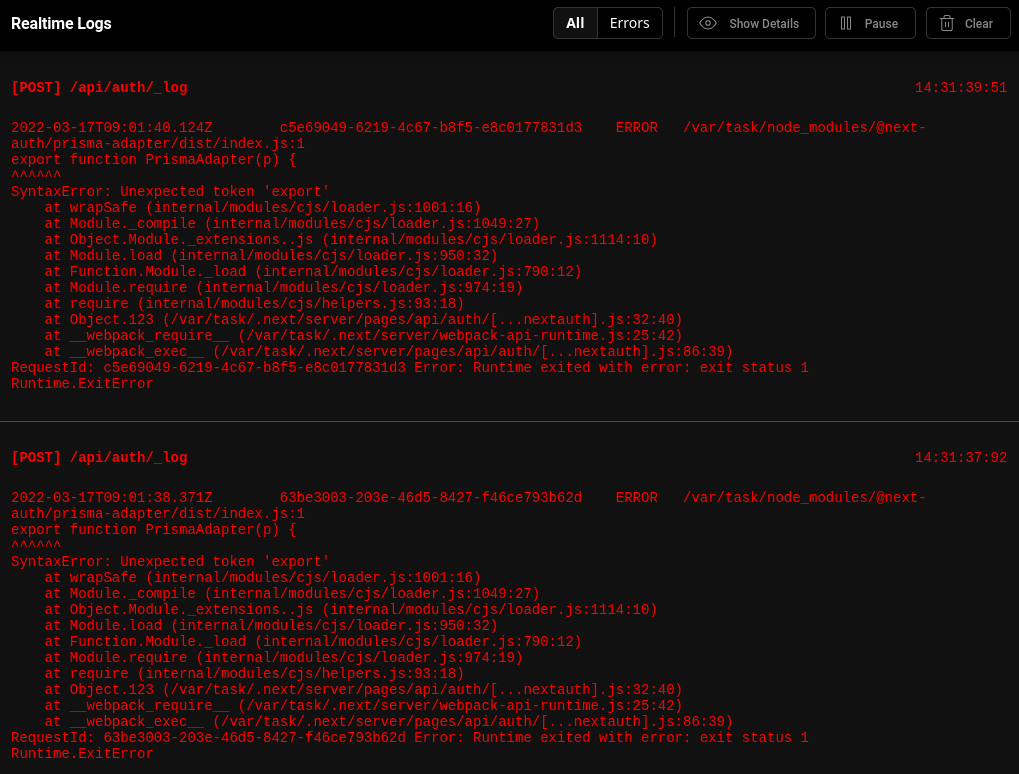 Unexpected Token Export In Next Auth Prisma Adapter · Issue 4207 · Nextauthjs Next Auth · Github