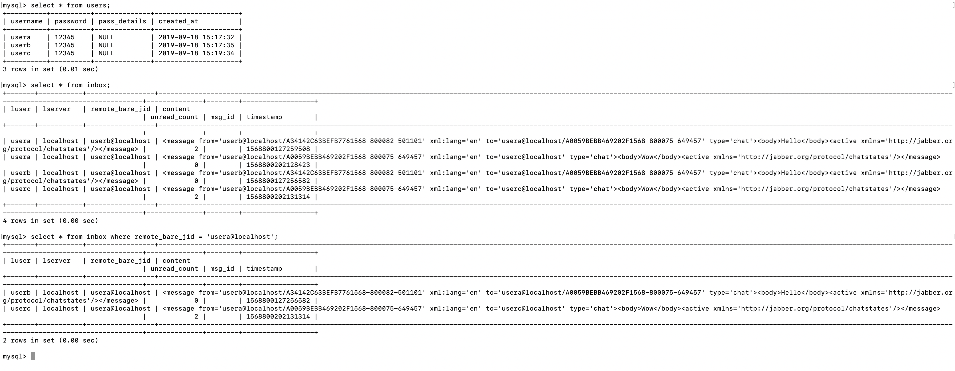 MongooseIM - Inbox Query · Issue #2460 · esl/MongooseIM · GitHub