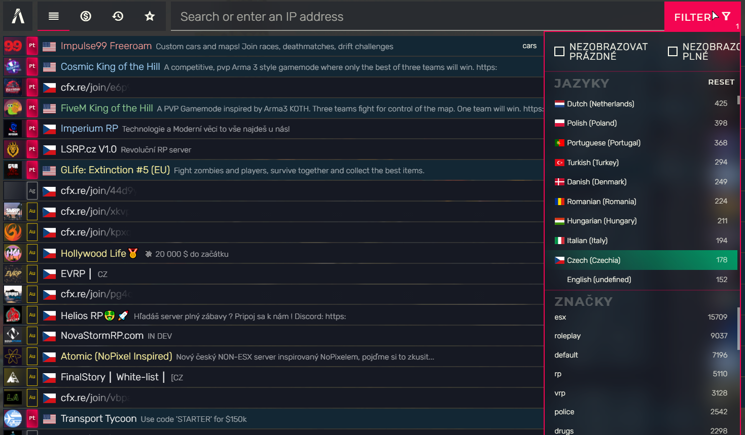 Filtering servers by locale is not working properly · Issue #863 · citizenfx/fivem · GitHub