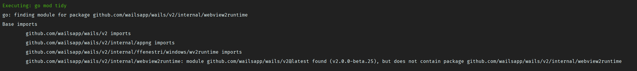beta25 module error · Issue #1045 · wailsapp/wails · GitHub