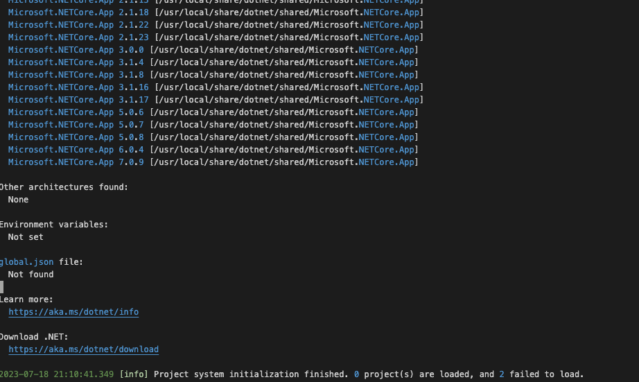 Bug A Compatible Net Sdk Was Not Found When Opening Workspace