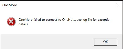 OneMore failed to connect to OneNote · Issue #307 · stevencohn/OneMore · GitHub