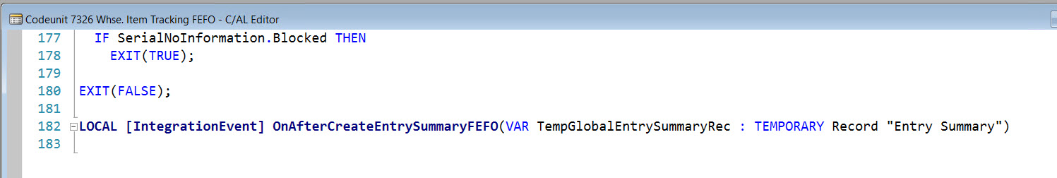 [Event Request] Codeunit 7326 "Whse. Item Tracking FEFO" OnAfterCreateEntrySummaryFEFO · Issue ...