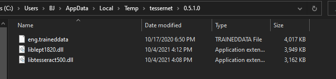 System.DllNotFoundException: Unable to load DLL 'libtesseract500 ...