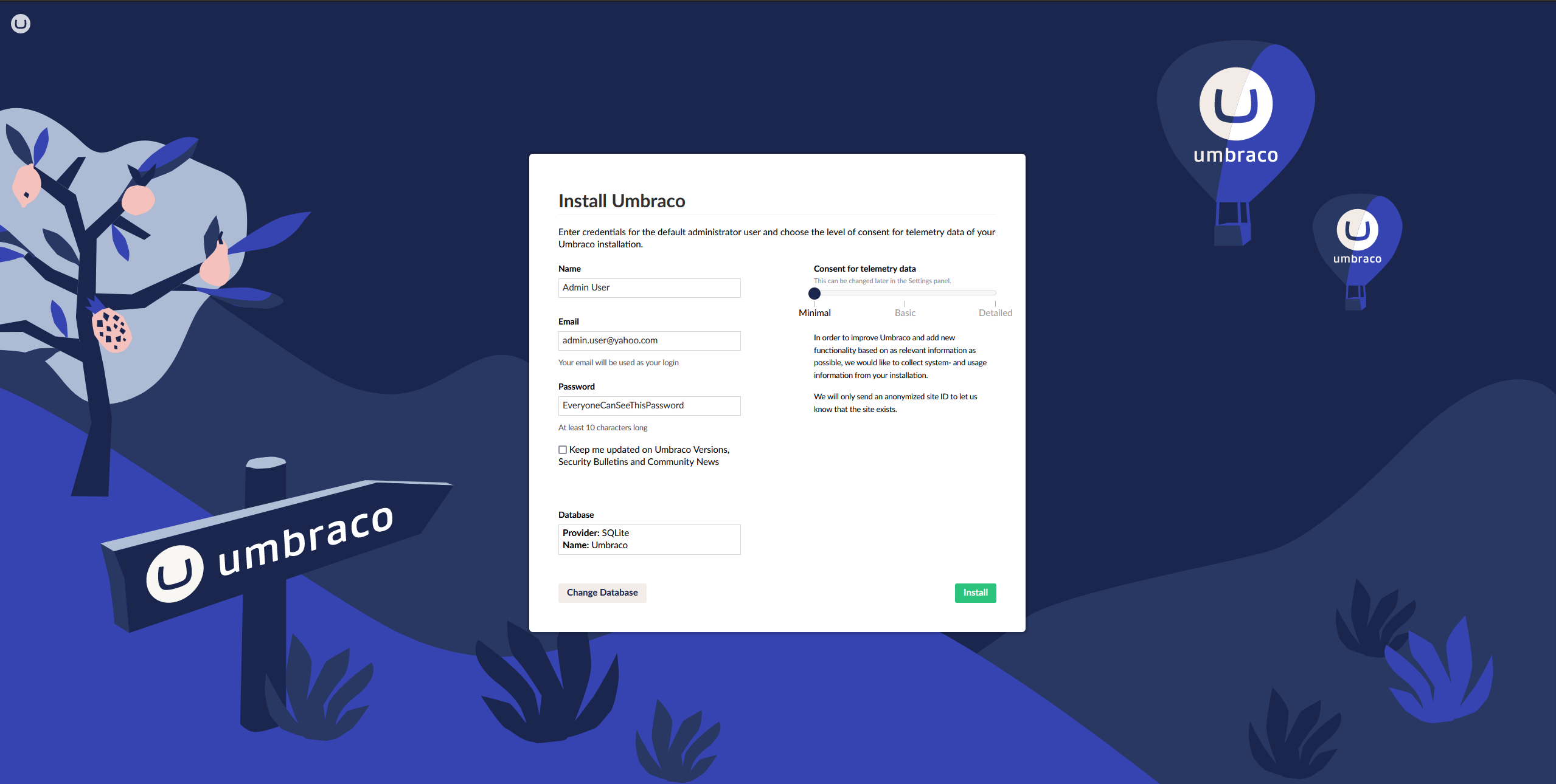 Password Is Not Hidden During Installation · Issue 15036 · Umbraco Umbraco Cms · Github