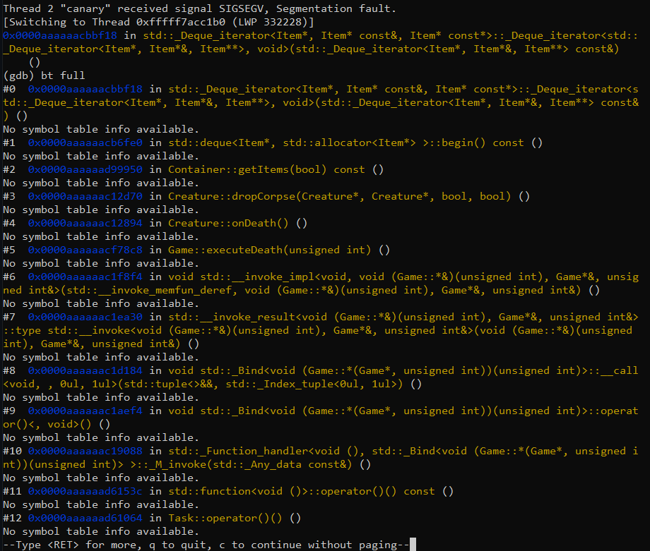 [Bug]: Crash Server Tentando mata Snake. · Issue #260 · opentibiabr/canary · GitHub