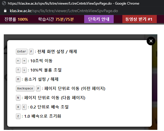 Video player keyboard short cuts · Issue #40 · kw-service/klas-helper-userscript · GitHub