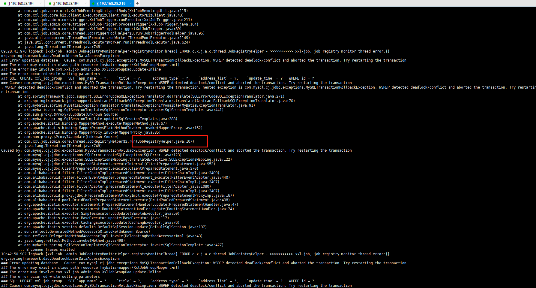 集群并发情况下出现大量死锁问题 · Issue 2399 · Xuxuelixxl Job · Github