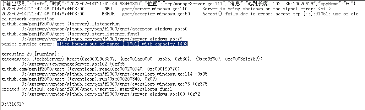 [Bug]: 接收数据时下标越界 · Issue #439 · panjf2000/gnet · GitHub