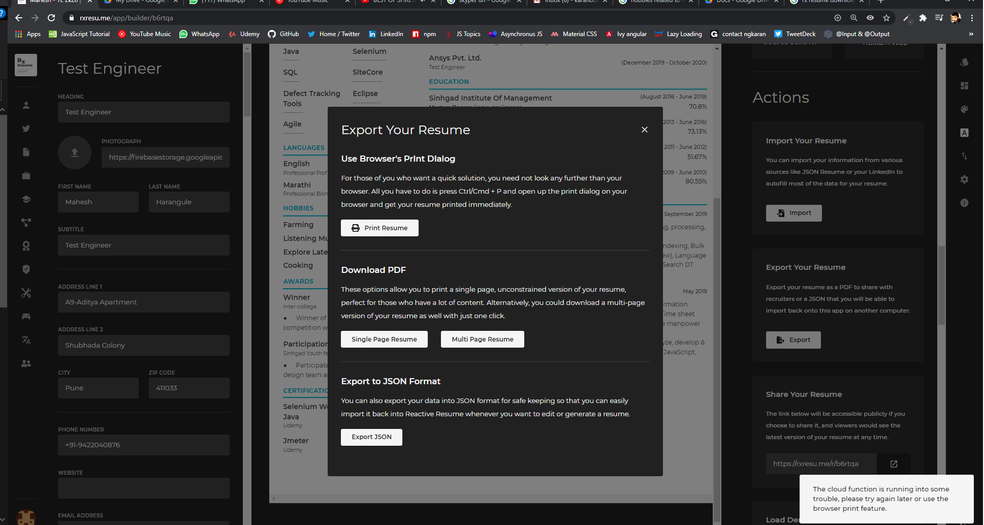 Download Is not working · Issue #361 · AmruthPillai/Reactive-Resume · GitHub
