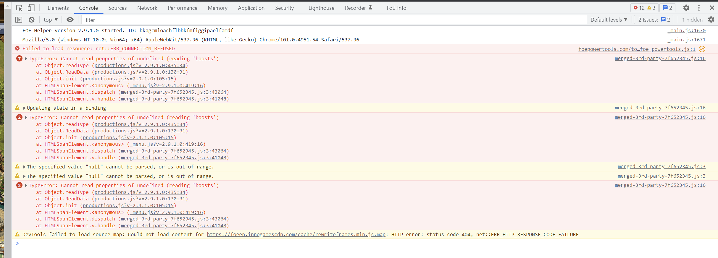 Production Overview not working · Issue #2449 · mainIine/foe-helfer-extension · GitHub