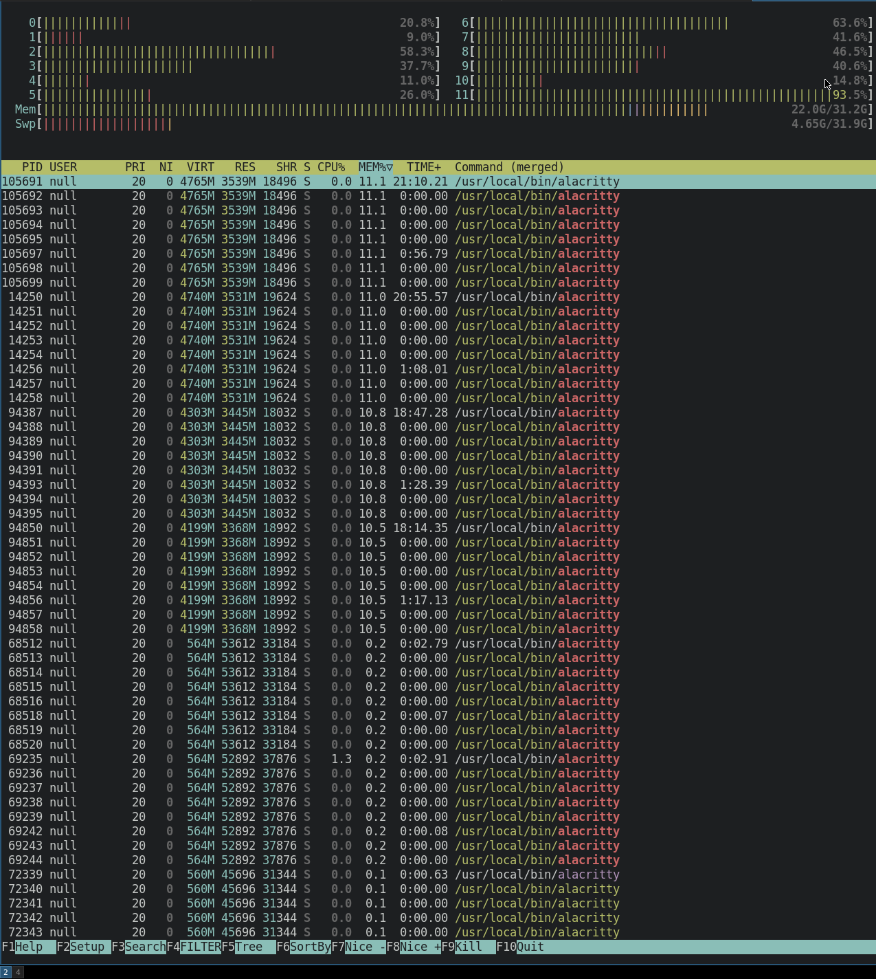 Memory leaks when idle · Issue #6210 · alacritty/alacritty · GitHub
