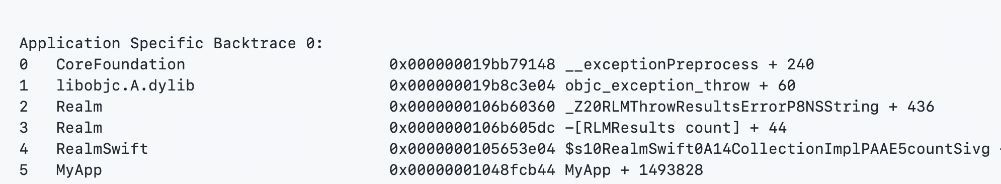 Insta crash upon opening the app · Issue #7976 · realm/realm-swift · GitHub