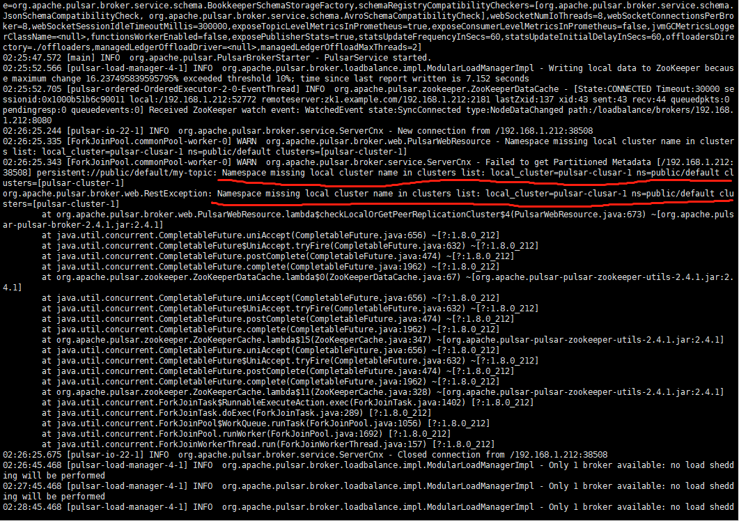 Namespace missing local cluster name in clusters list · Issue #5175 · apache/pulsar · GitHub