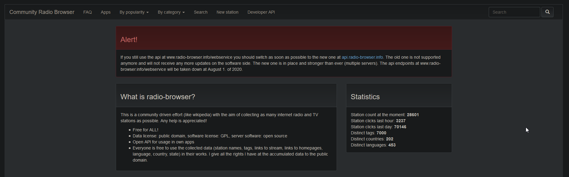 Radio-Browser-Info api soon unsupported, use new API · Issue #957 · segler-alex/RadioDroid · GitHub