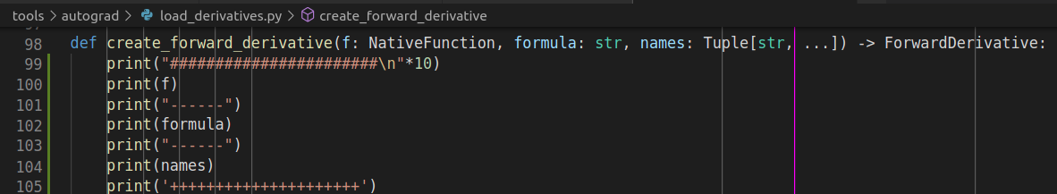 Compiling from src got AssertionError: No matching output for forward derivative in native ...