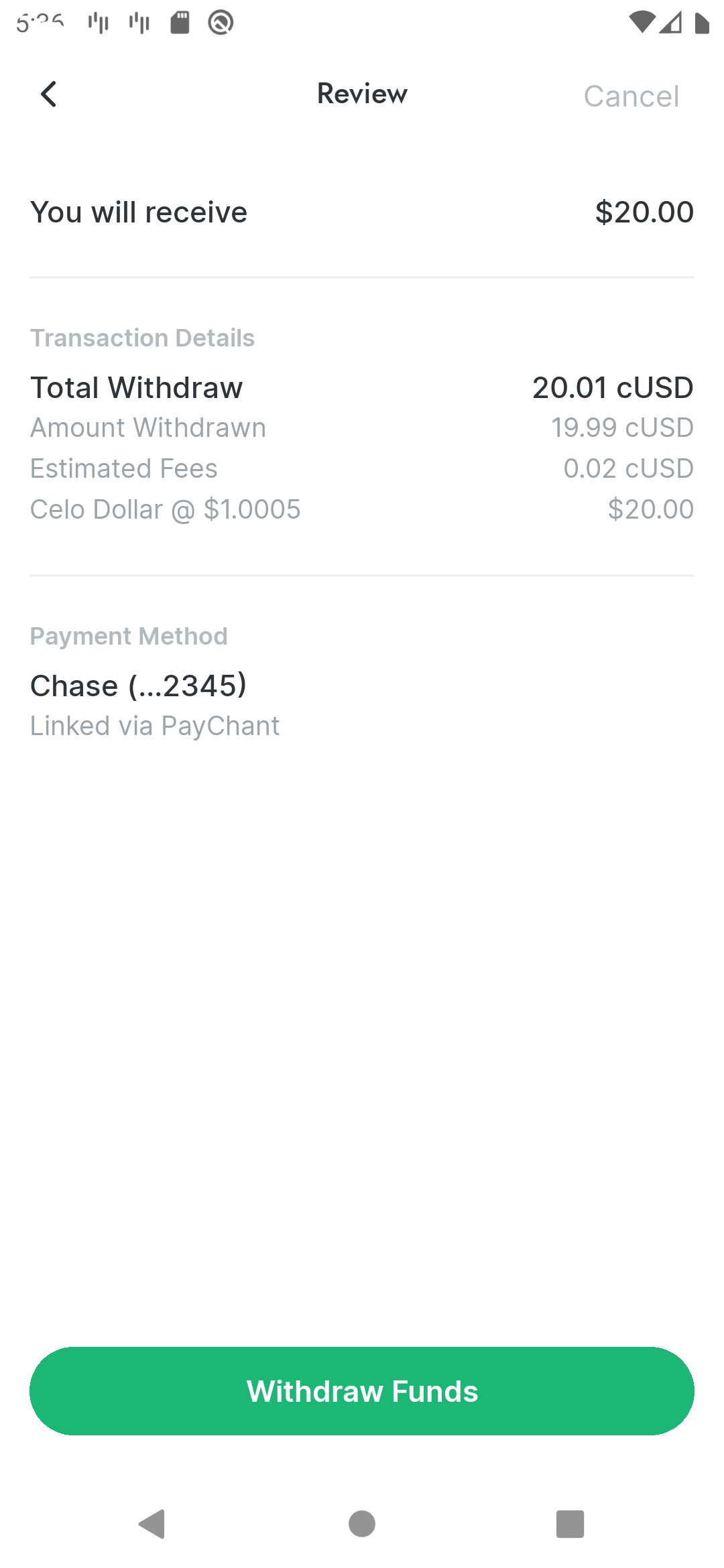 Updated withdrawal review screen · Issue #2557 · valora-inc/wallet · GitHub