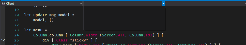 Navigation dropdowns for the current file are empty · Issue #11589 · dotnet/fsharp · GitHub