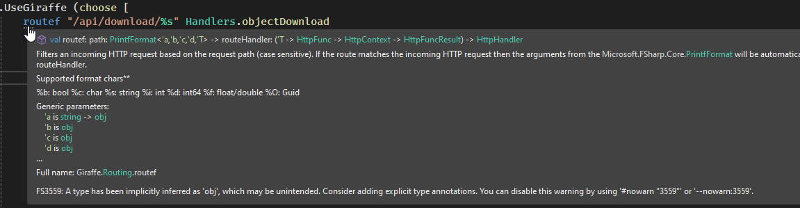 FS3559 raised with PrintfFormat · Issue #16296 · dotnet/fsharp · GitHub