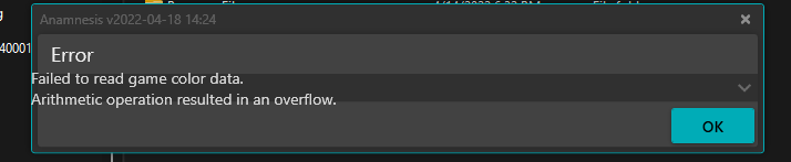 Fail to Read Game Color Data (Arithmetic operation overflow) · Issue #992 · imchillin/Anamnesis ...