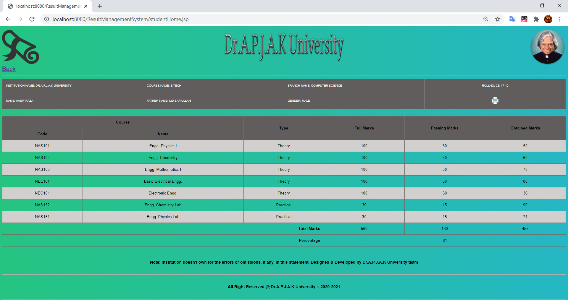GitHub - razaaasif/Student-Result-Management-System: Its a Java web ...