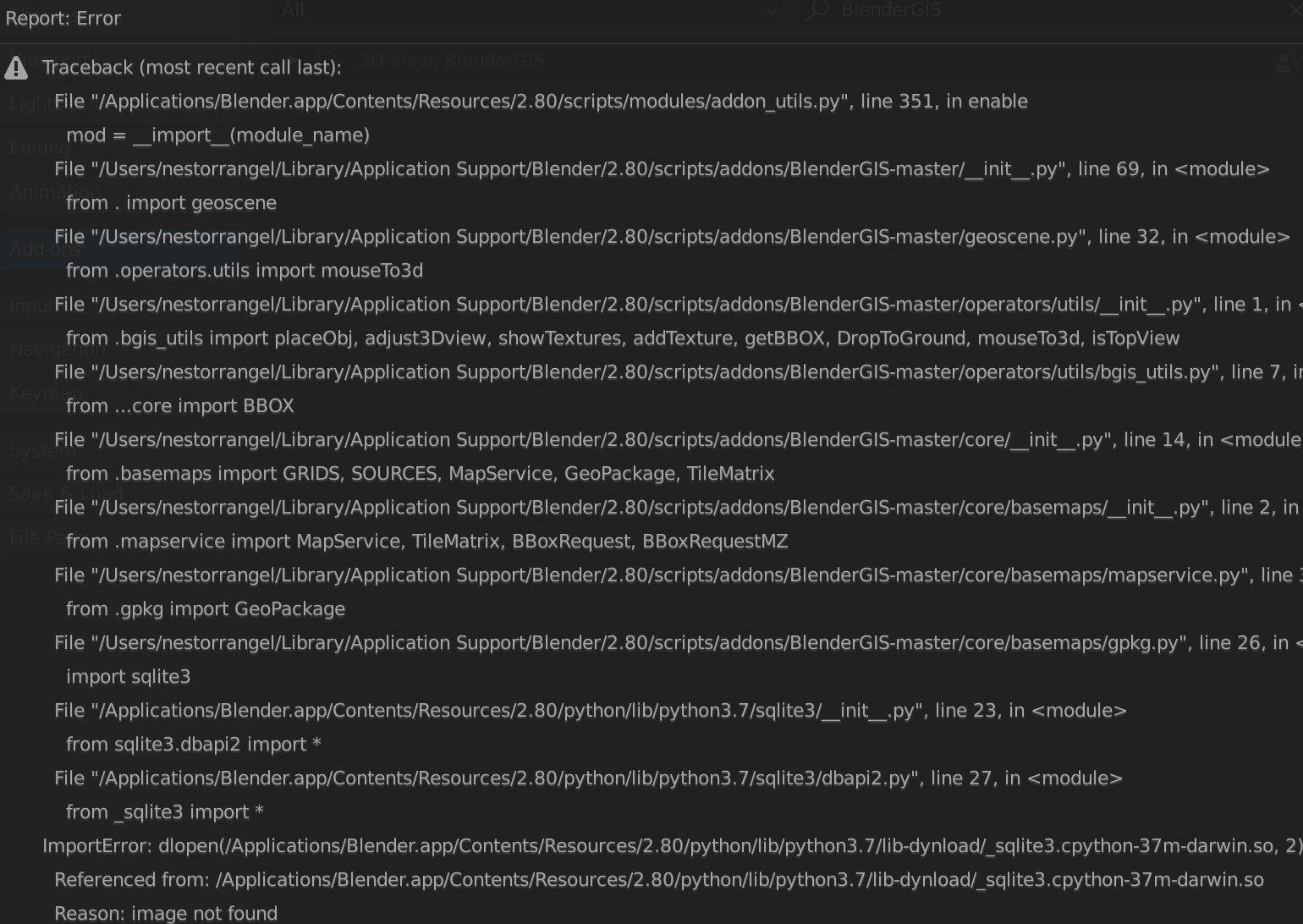 Error while activating BlenderGIS in Blender 2.8 2019-07-29 · Issue #191 · domlysz/BlenderGIS ...
