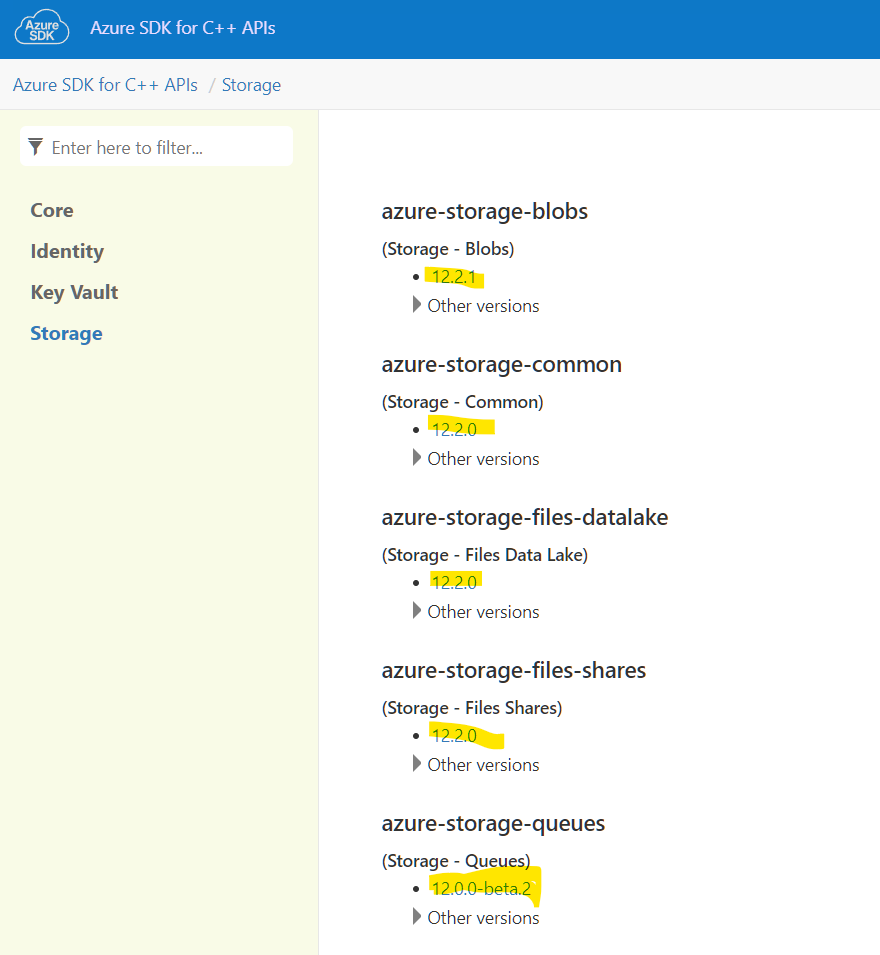 Azure Storage Missing doxygen packages documentation · Issue #3218 · Azure/azure-sdk-for-cpp ...