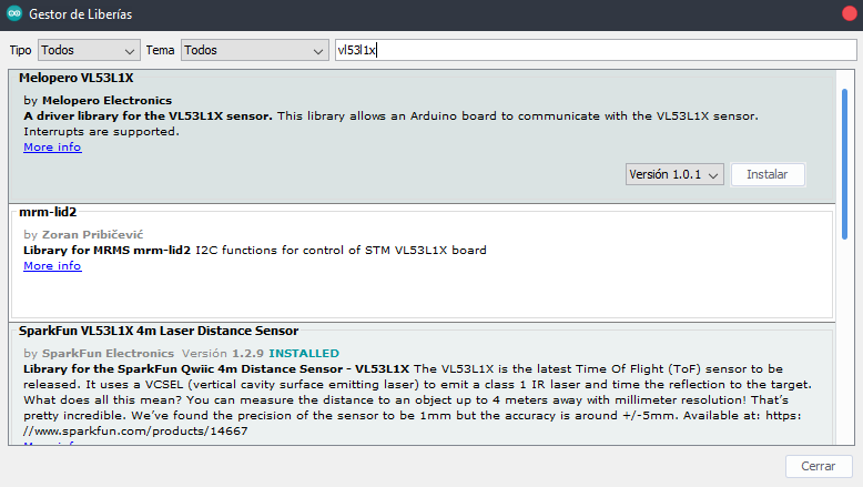 GitHub - NicolasCanales/Sensor_VL53Lxx-v2: Modulo de distancia usando un Arduino Nano y el ...