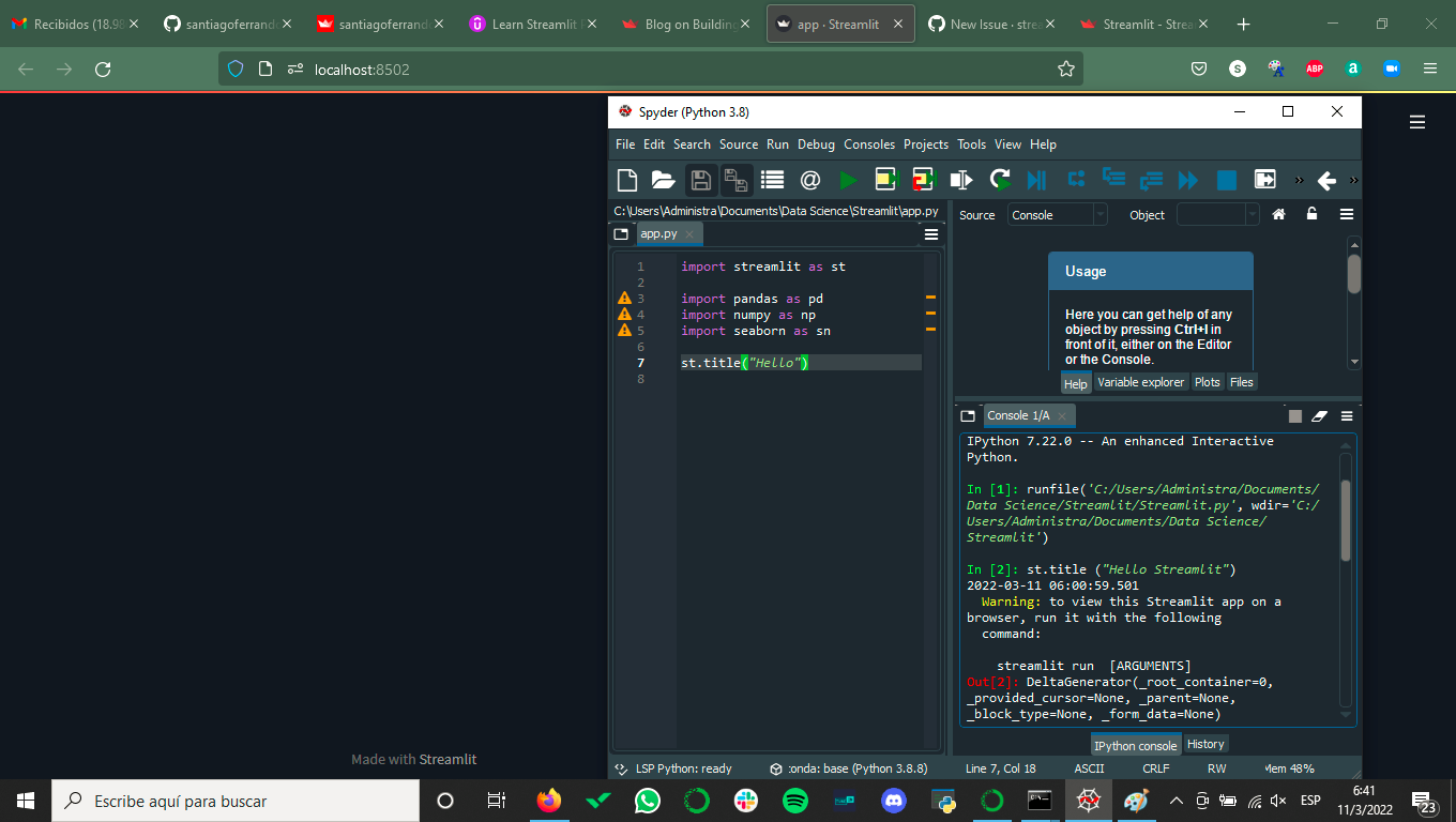 My app doesn´t show anything · Issue #4494 · streamlit/streamlit · GitHub
