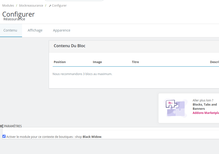 Bad display when multishop enable Blockreassurance · Issue #26025 · PrestaShop/PrestaShop · GitHub