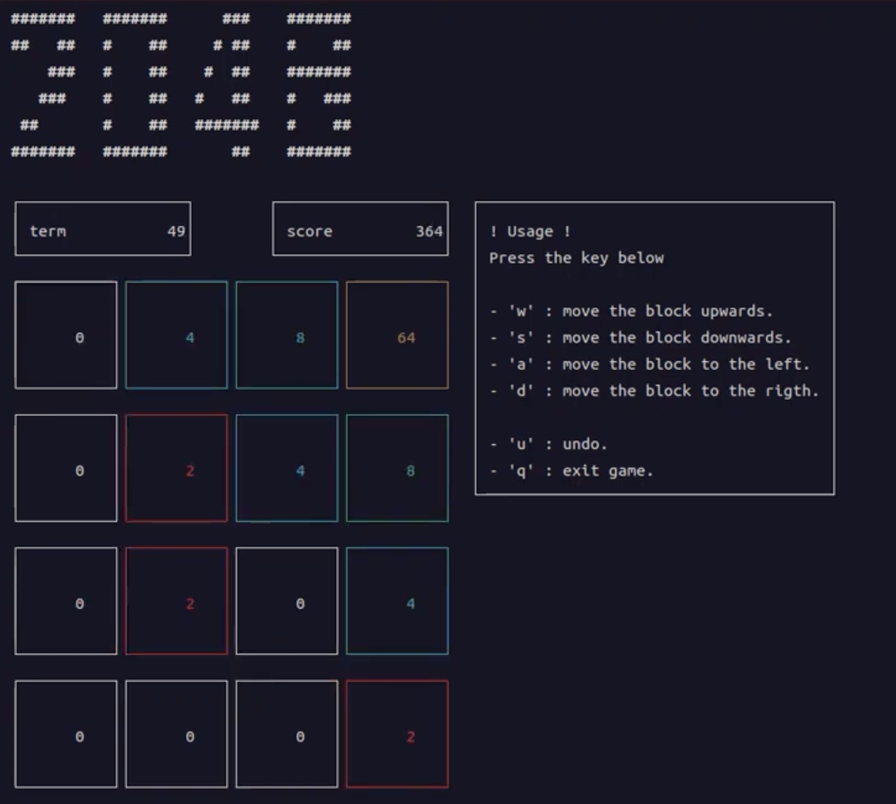 GitHub - TransparentDeveloper/2048-ncurses