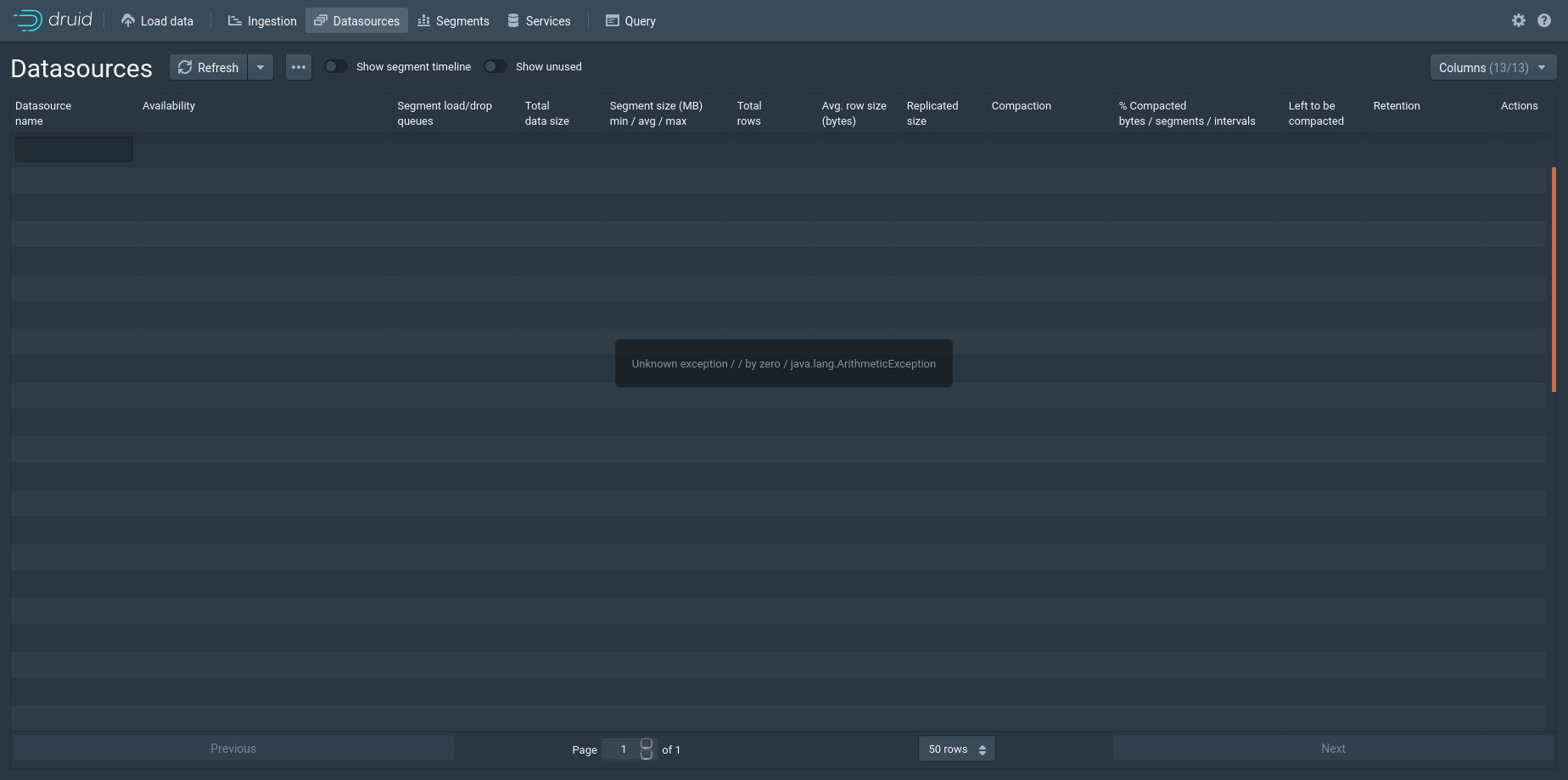 Web Console Datasources Screen Is Broken When There Are Datasources 4436
