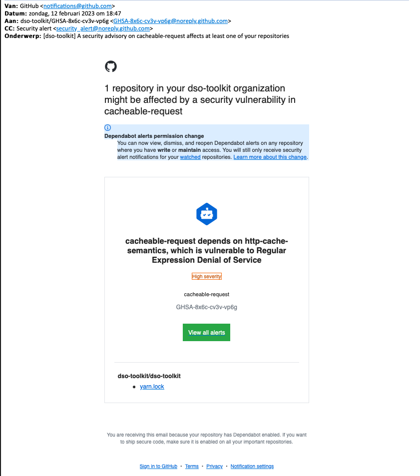 Security-melding GitHub · Issue #2018 · dso-toolkit/dso-toolkit · GitHub
