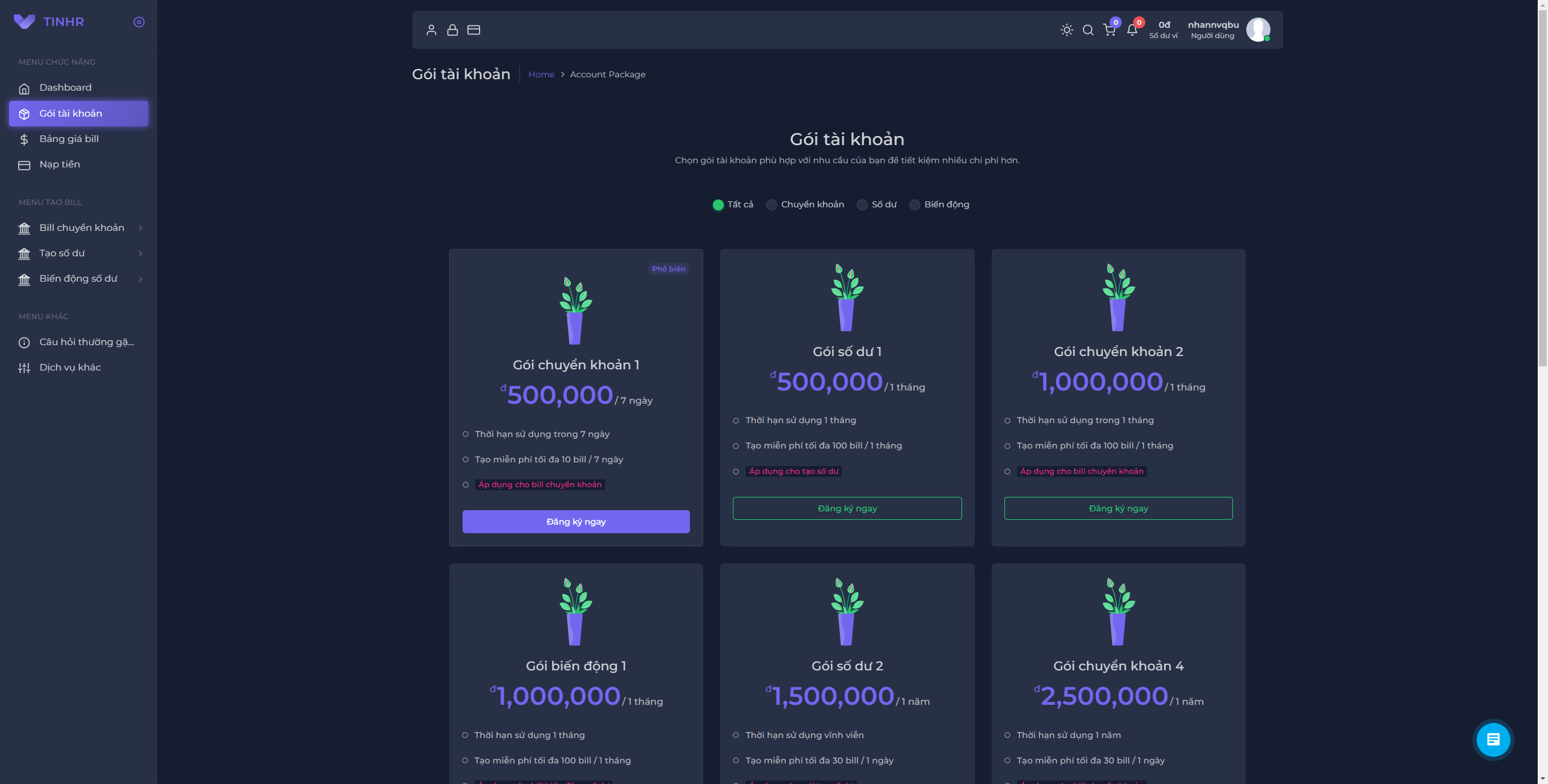 [S_BILL] Xây dựng API Gói tài khoản · Issue #11 · NhanVAT/SoisotaService · GitHub