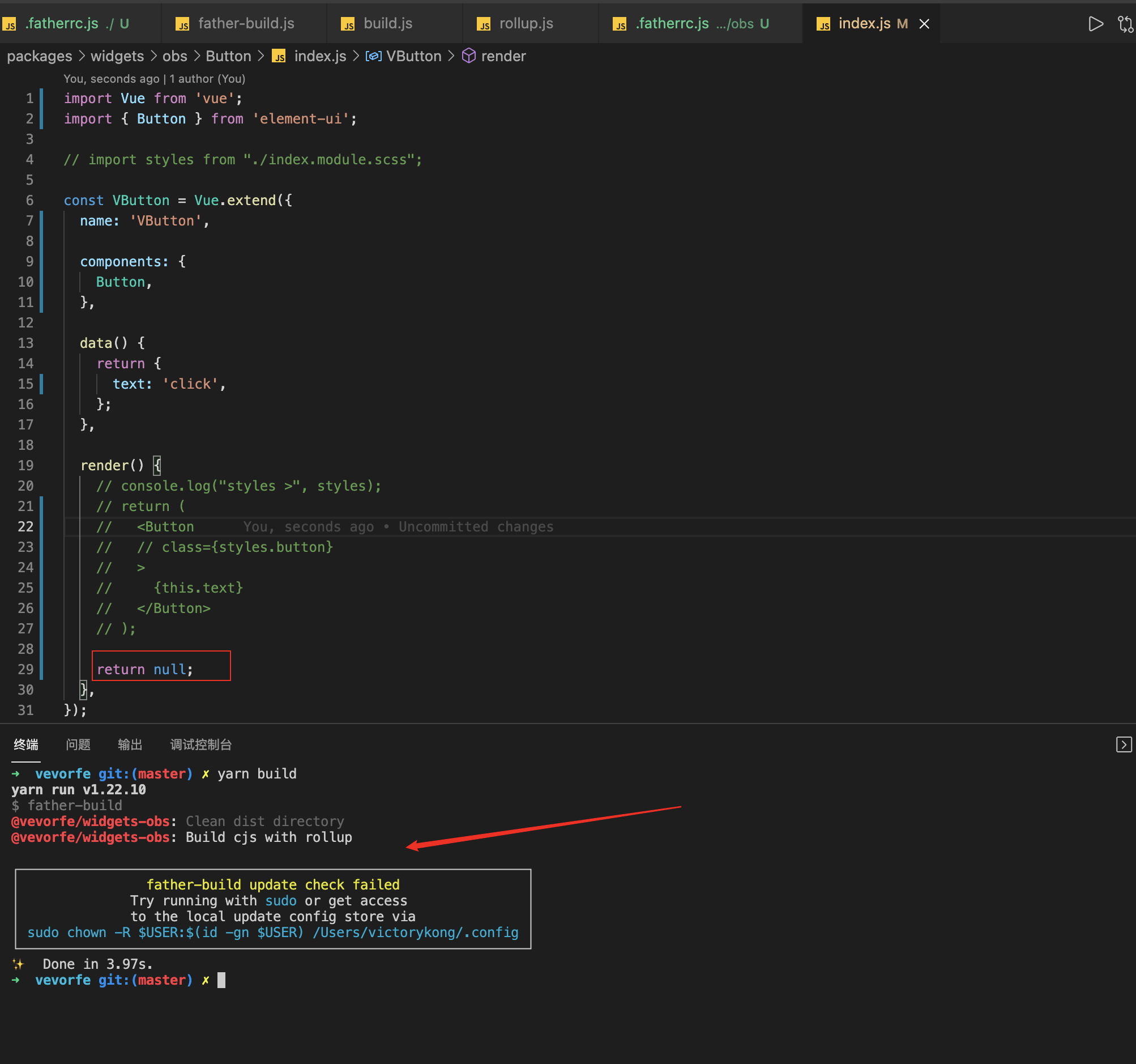 father-build 构建 vue 使用 jsx 语法，意外引入 react · Issue #421 · umijs/father · GitHub