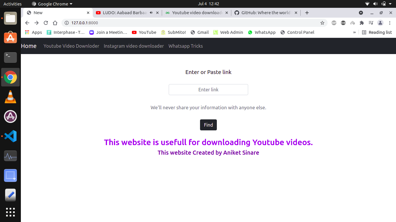 GitHub - aniket4206/Youtube-Downloader-using-django