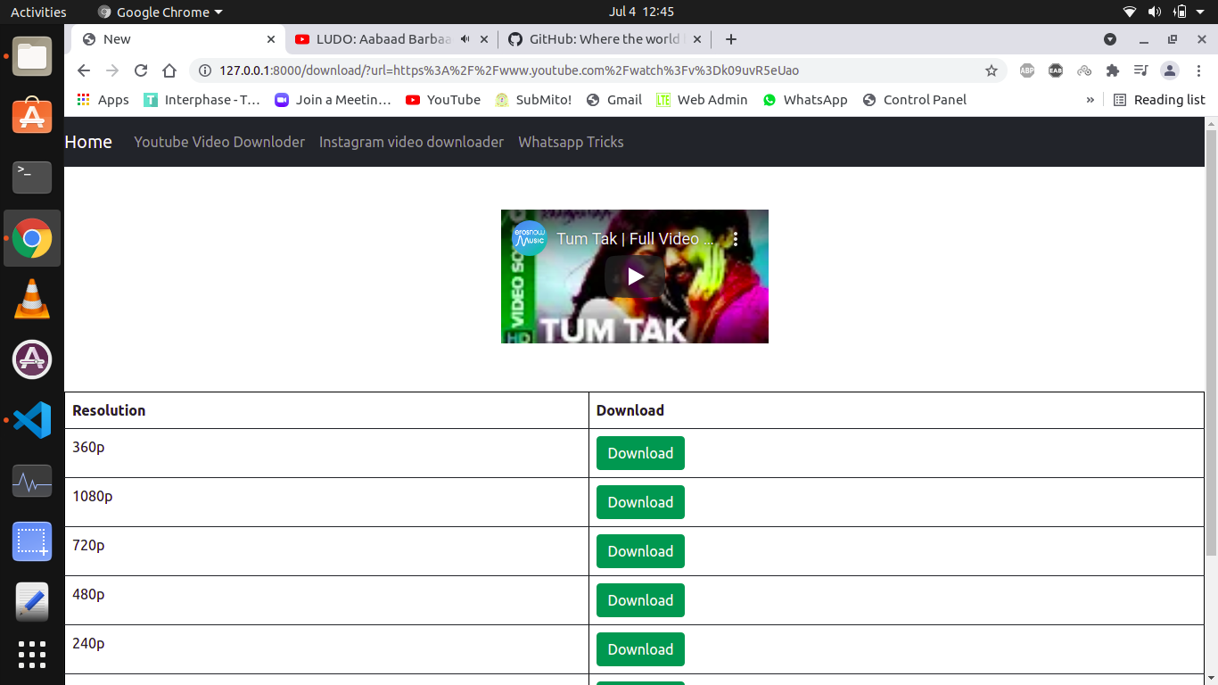 GitHub - aniket4206/Youtube-Downloader-using-django