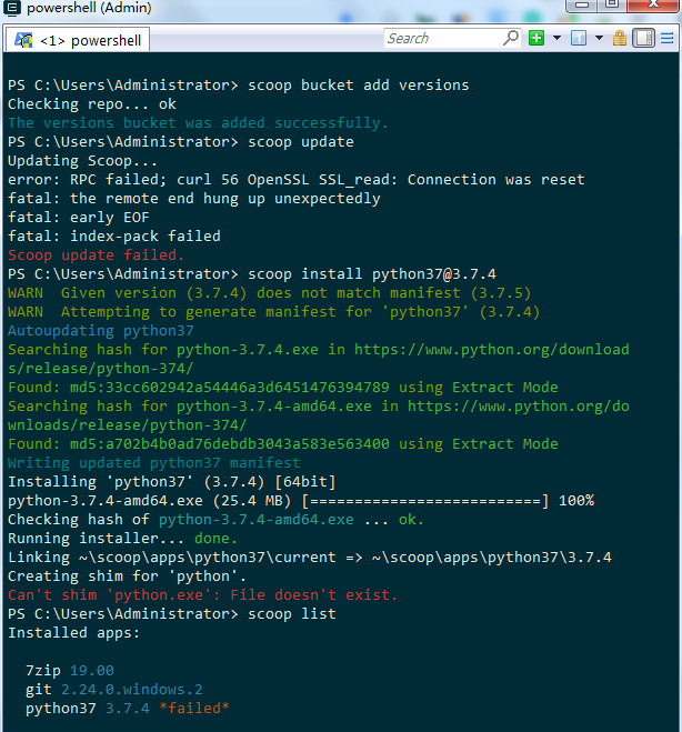 Scoop update 更新失败 / Python 安装失败 · Issue #504 · neolee/pilot · GitHub