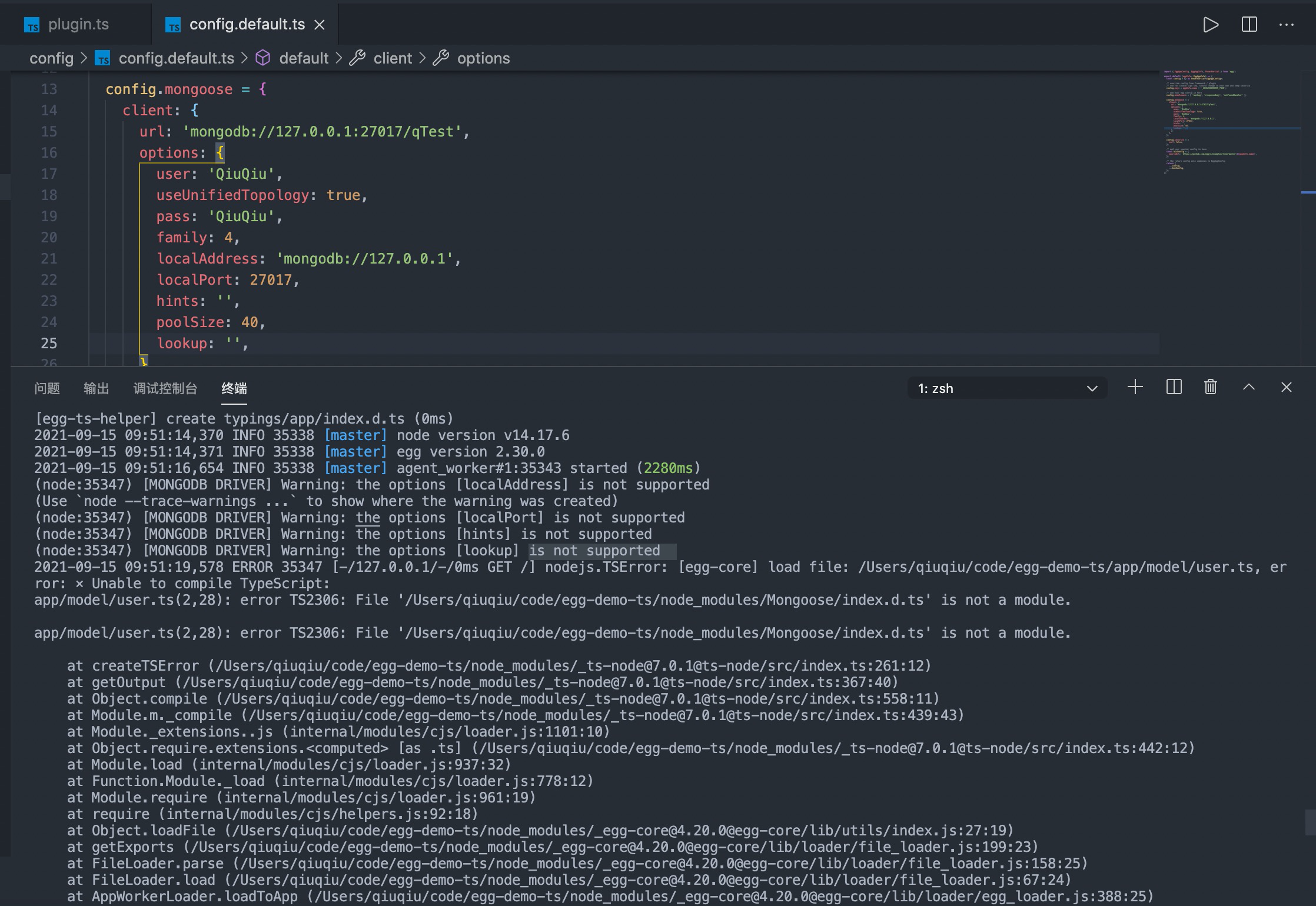 Egg Mongoose配置连接失败 · Issue 4757 · Eggjs Egg · Github