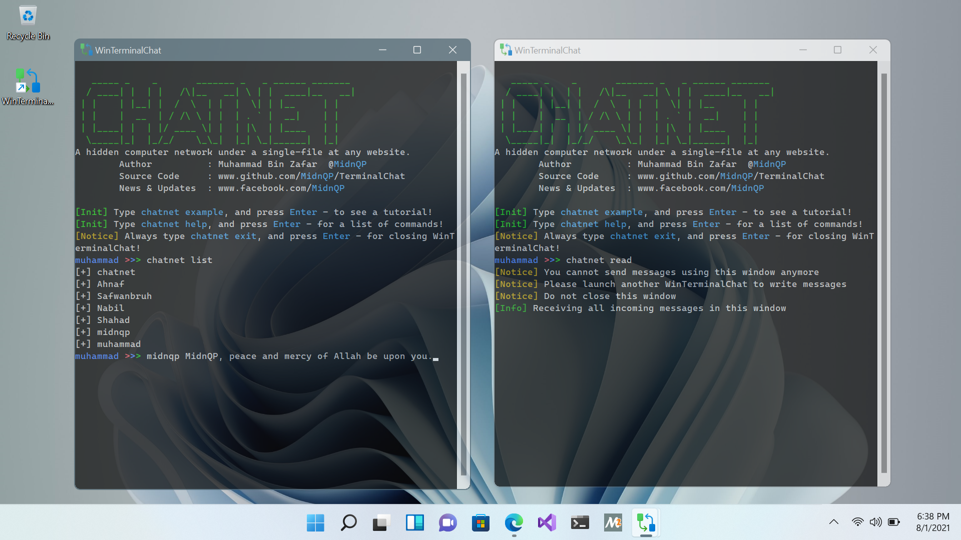GitHub - MidnQP/chatnet-cli: Messaging from Linux/Mac/Windows terminal ...